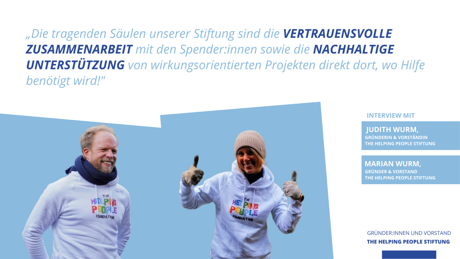 THE HELPING PEOLPLE | Doppelinterview | Judith Wurm und Marian Wurm ...